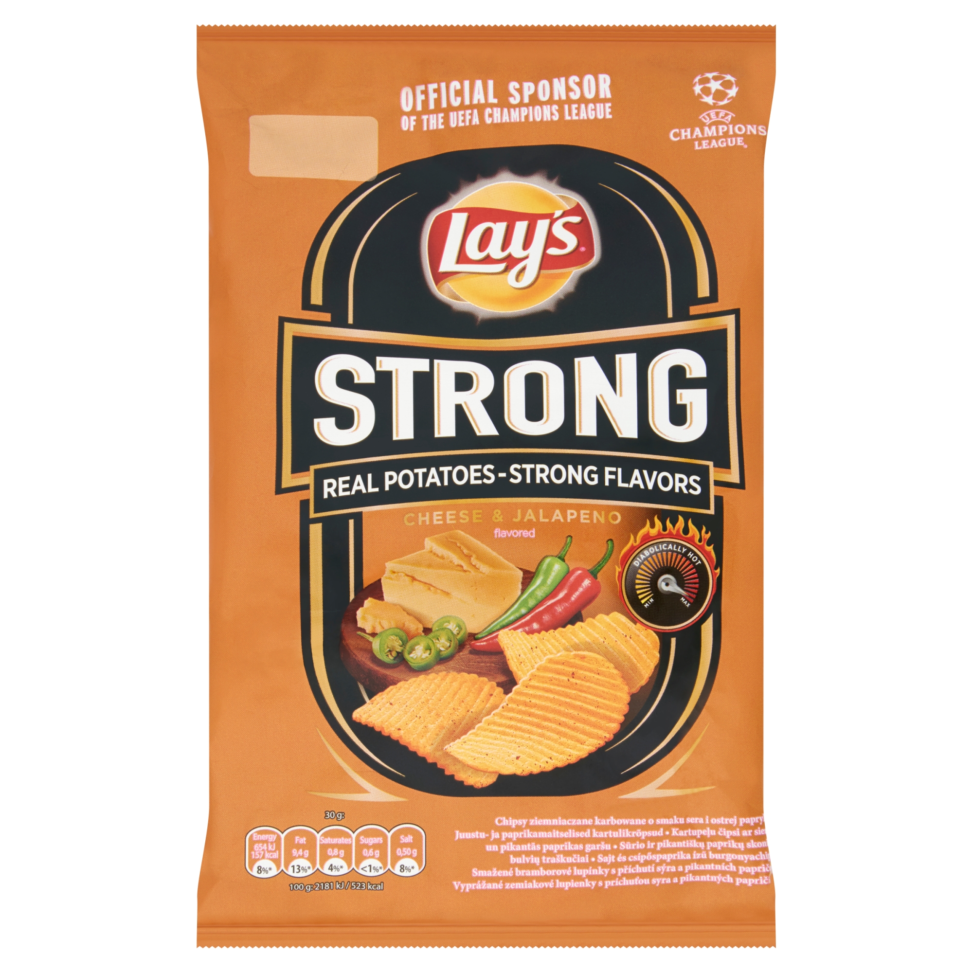 Lay's Strong sajt és csípőspaprika ízű burgonyachips