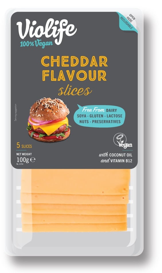 Violife Cheddar ízesítésű szeletek
