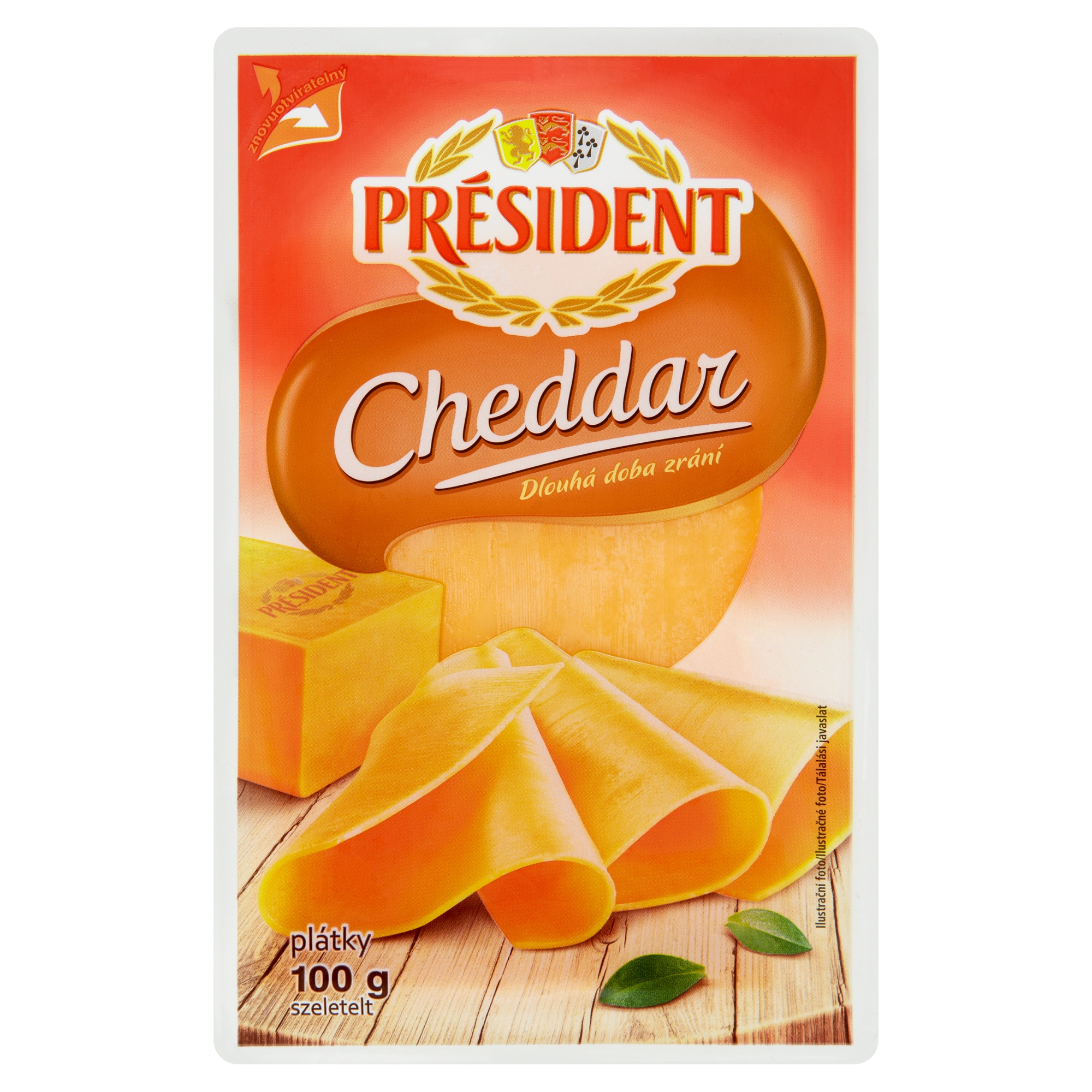 Président Cheddar szeletelt sajt