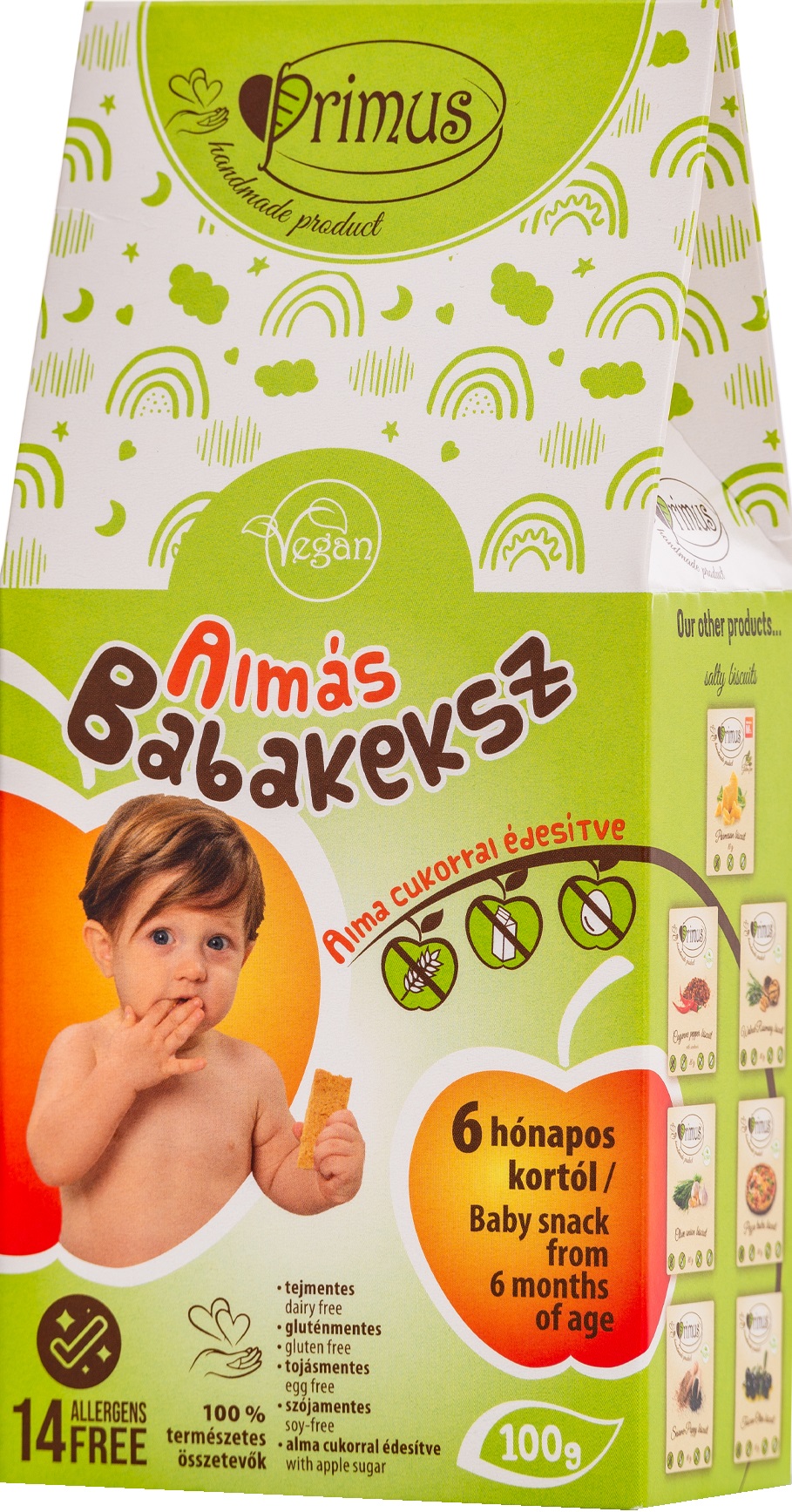 Primus Gluténmentes, Vegán Almás Babakeksz 6 hónapos kortól