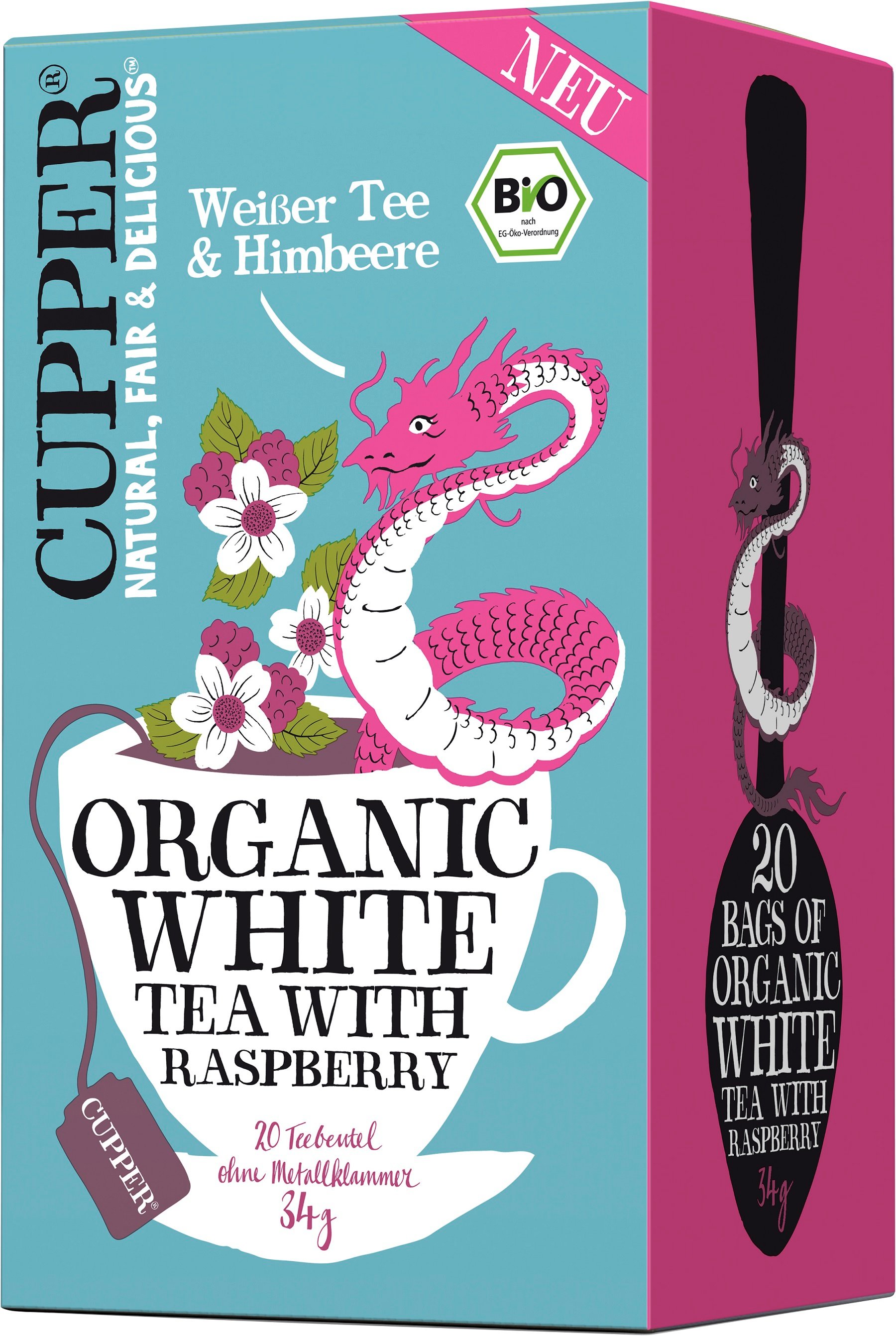 Cupper BIO Fehér tea Málna tea