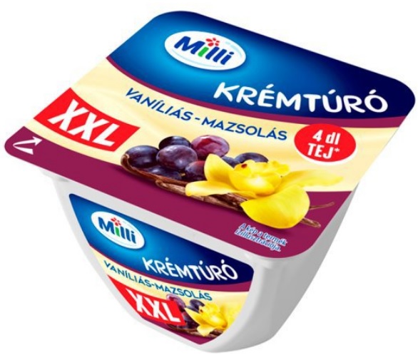 Milli XXL Vaníliás-mazsolás krémtúró
