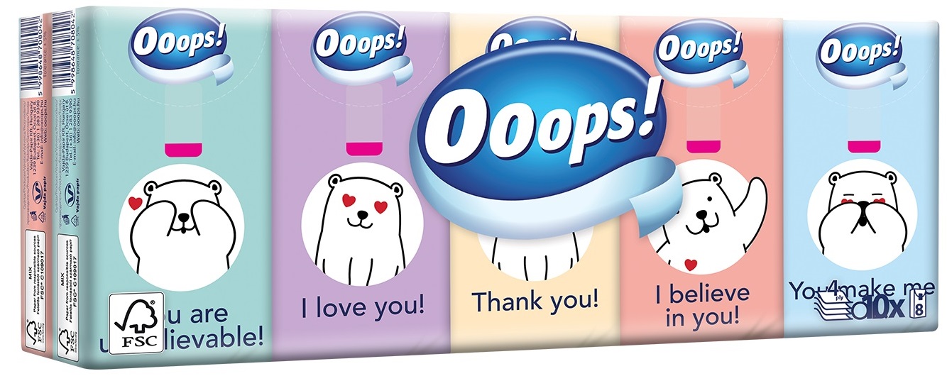 Ooops! Junior 10x8 db 4 rétegű papírzsebkendő